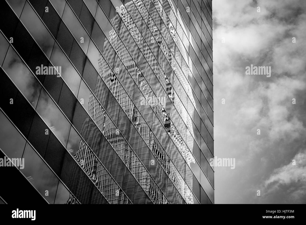 Windows of commercial building in Hong Kong with B&W color Stock Photo ...