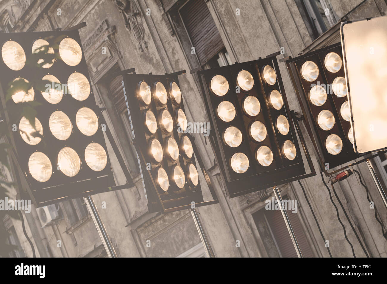 large reflectors for outdoor use, note shallow depth of field Stock ...
