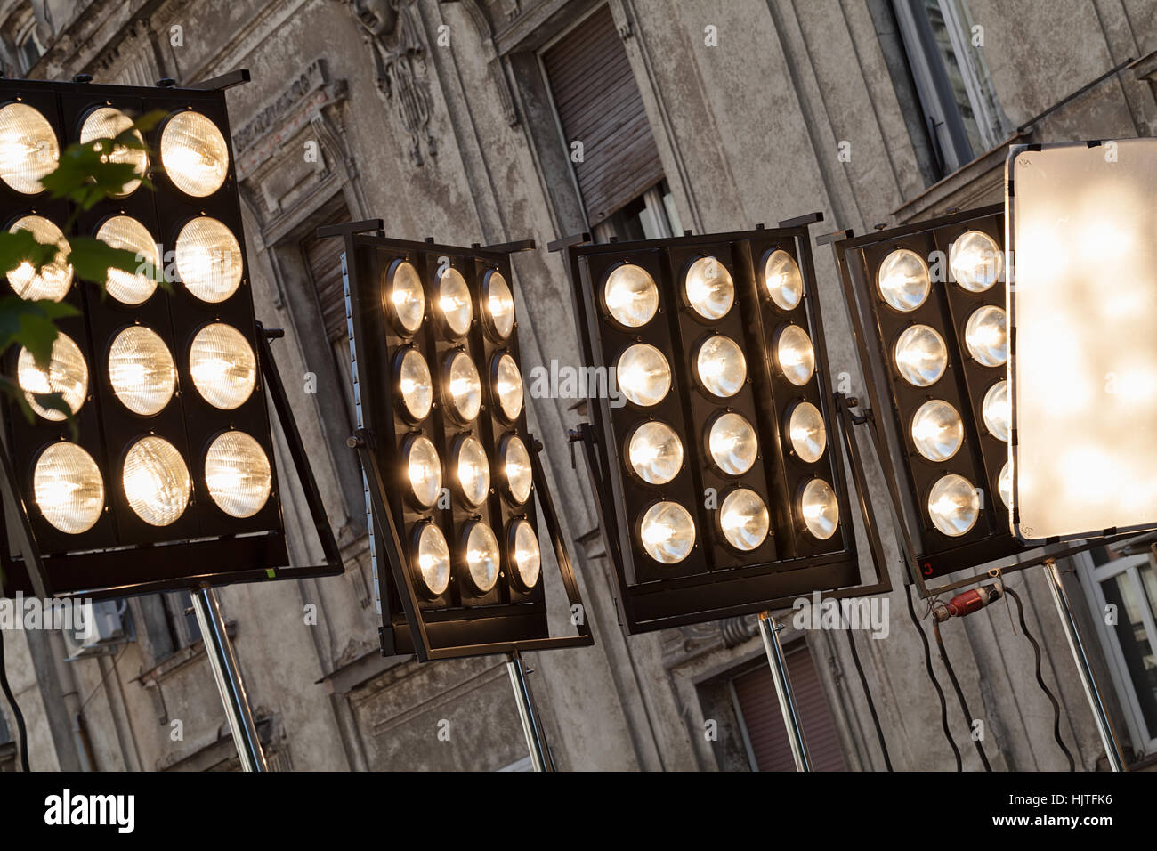 large reflectors for outdoor use, note shallow depth of field Stock ...