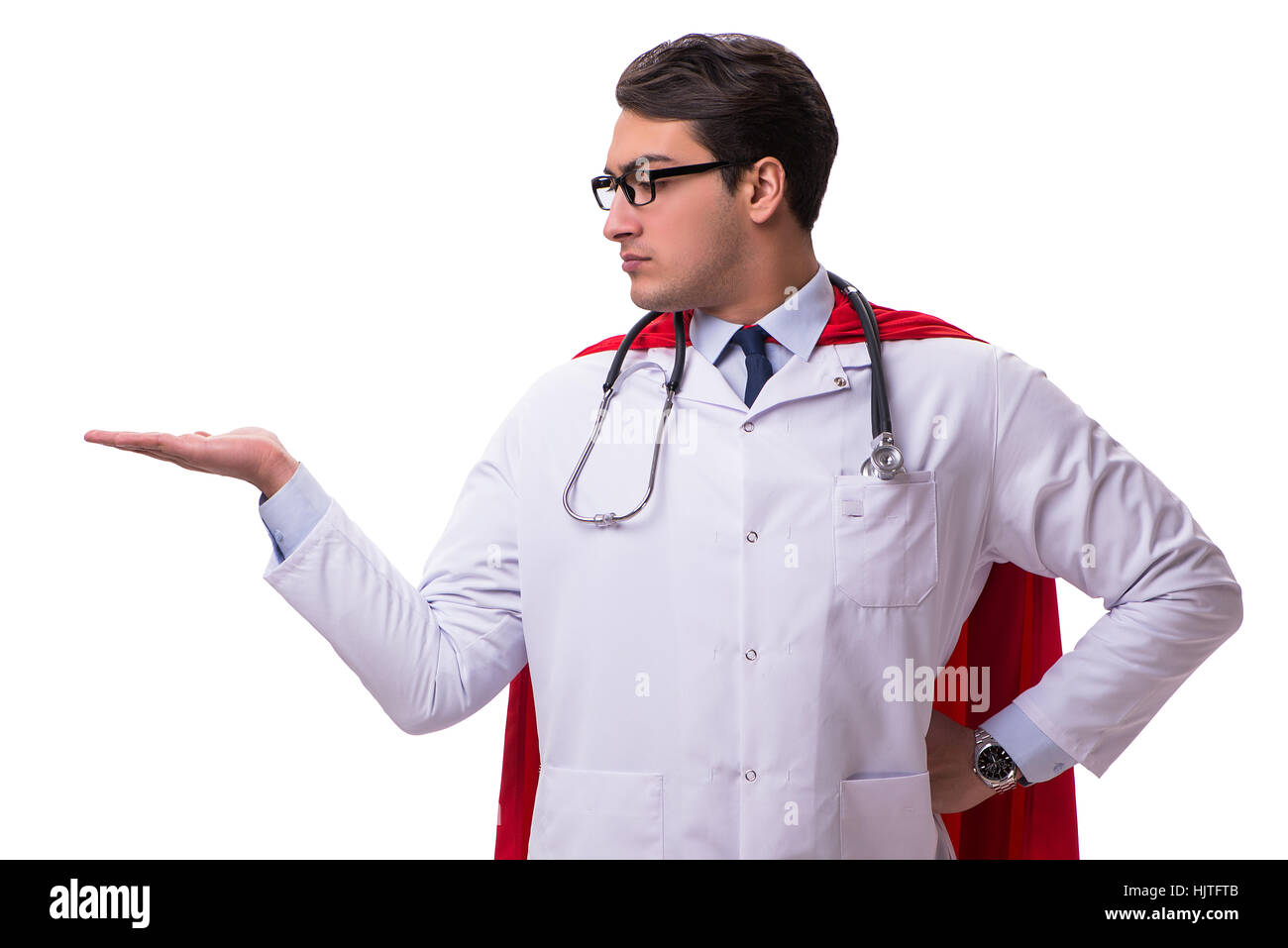 Super hero doctor isolated on white Stock Photo - Alamy