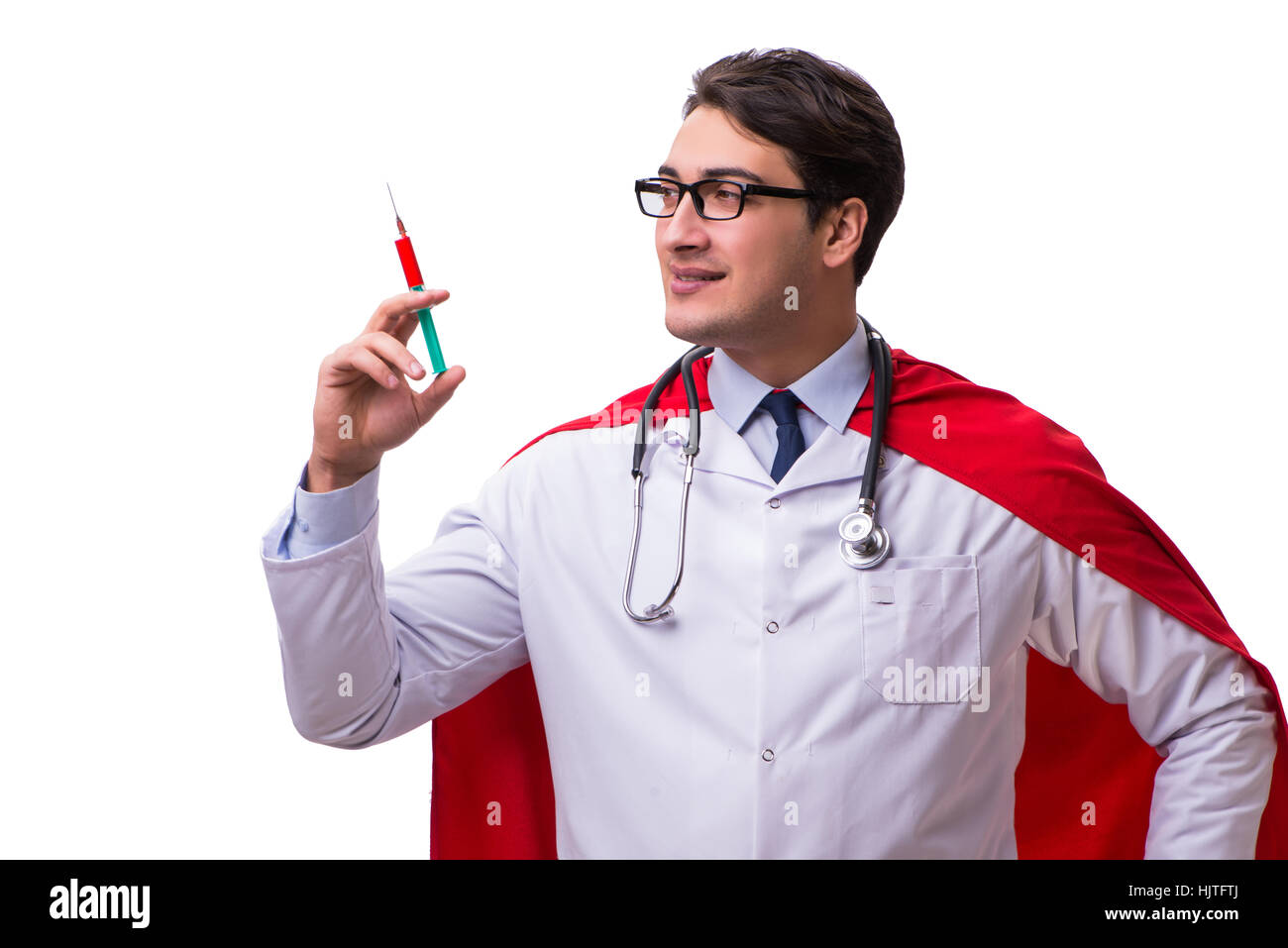 Super hero doctor isolated on white Stock Photo - Alamy