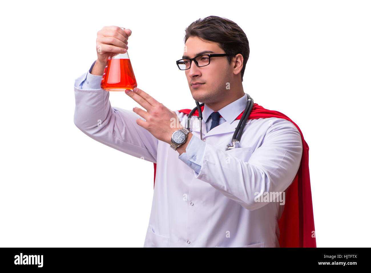 Super hero doctor isolated on white Stock Photo - Alamy