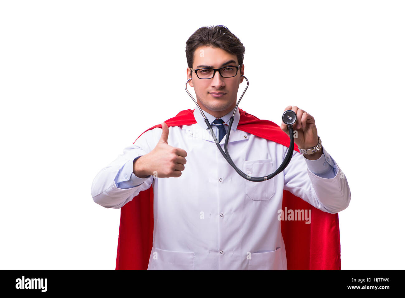 Super hero doctor isolated on white Stock Photo - Alamy