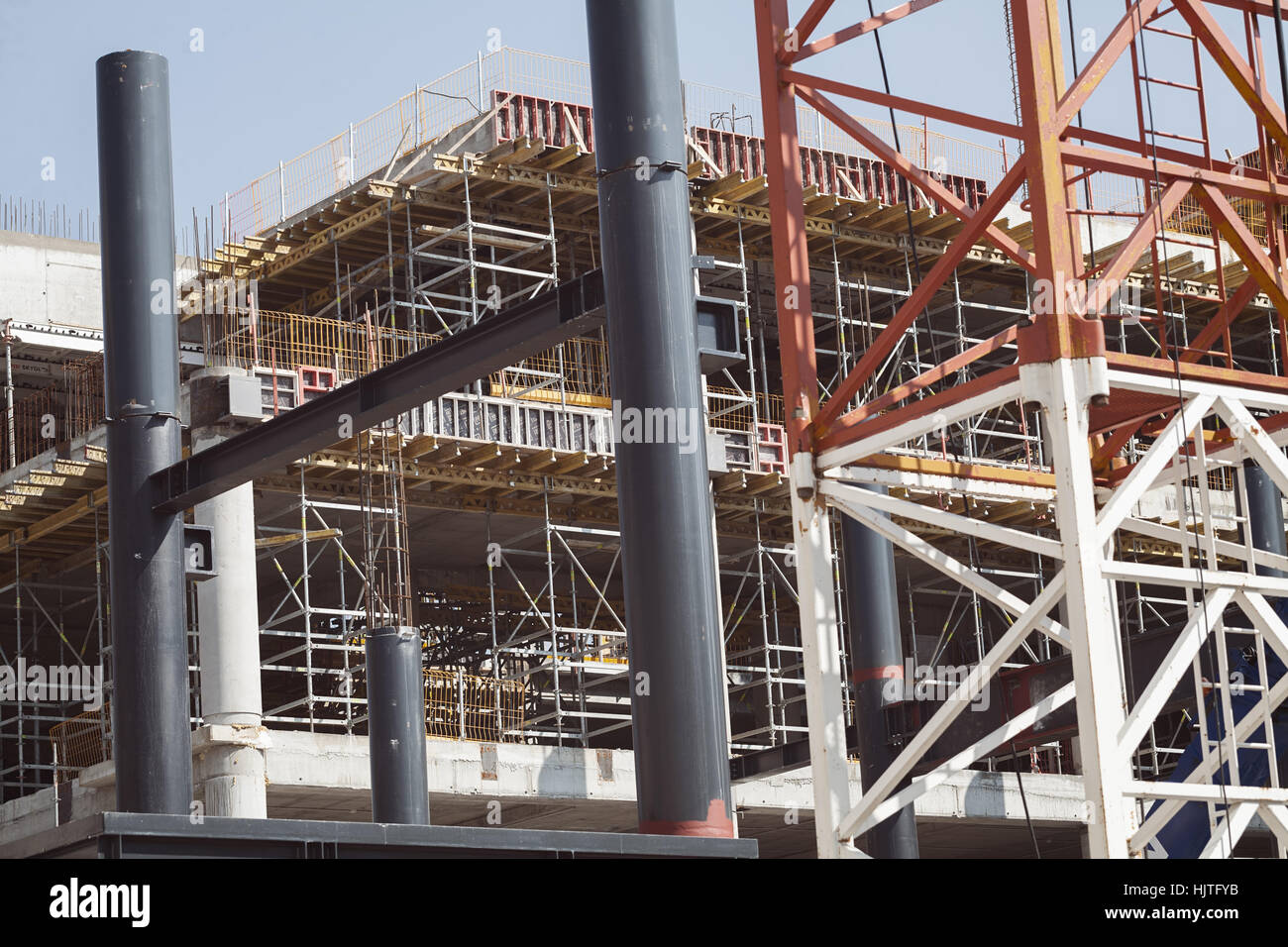 construction site with equipment and workers Stock Photo - Alamy