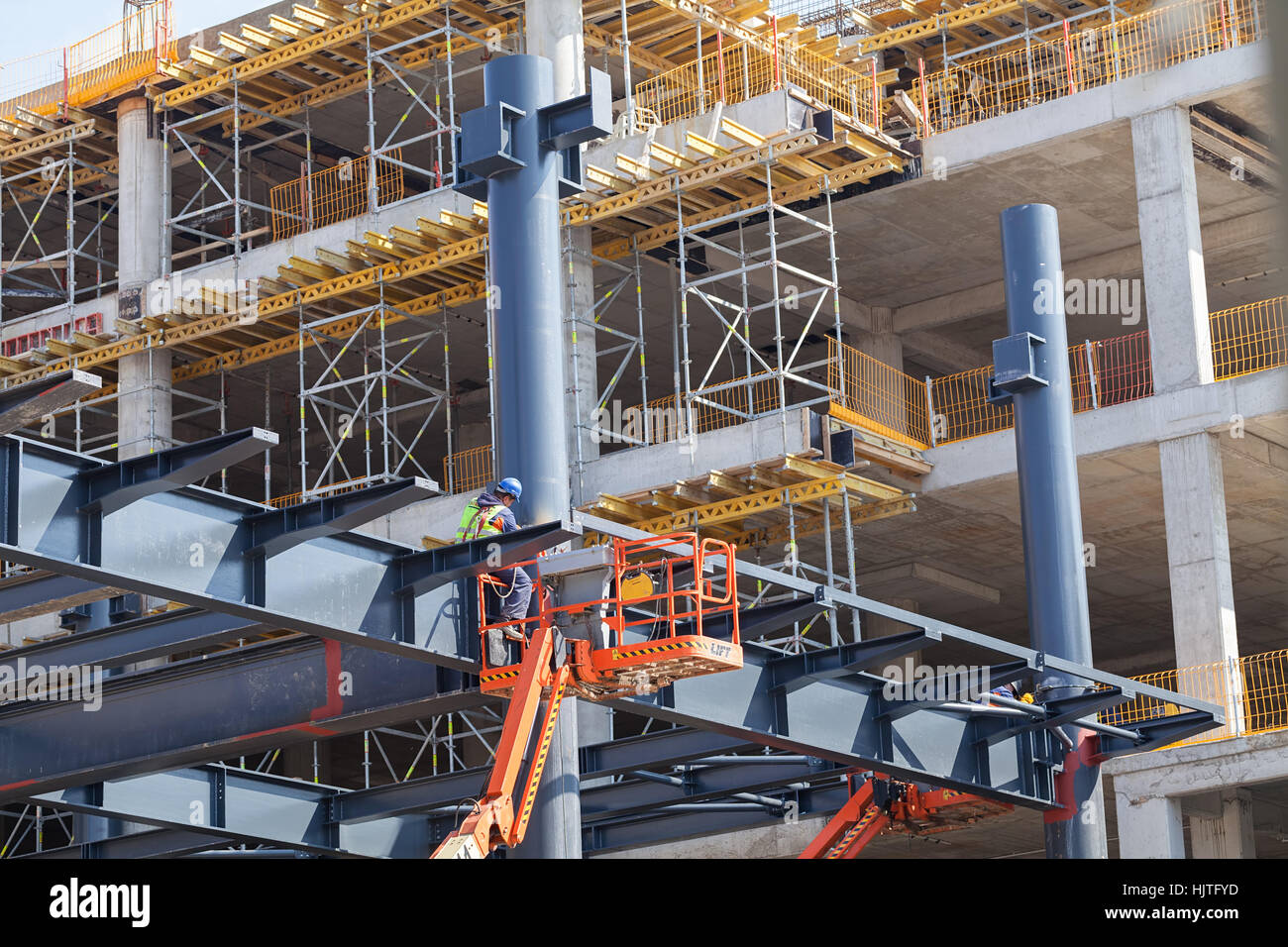 construction site with equipment and workers Stock Photo - Alamy