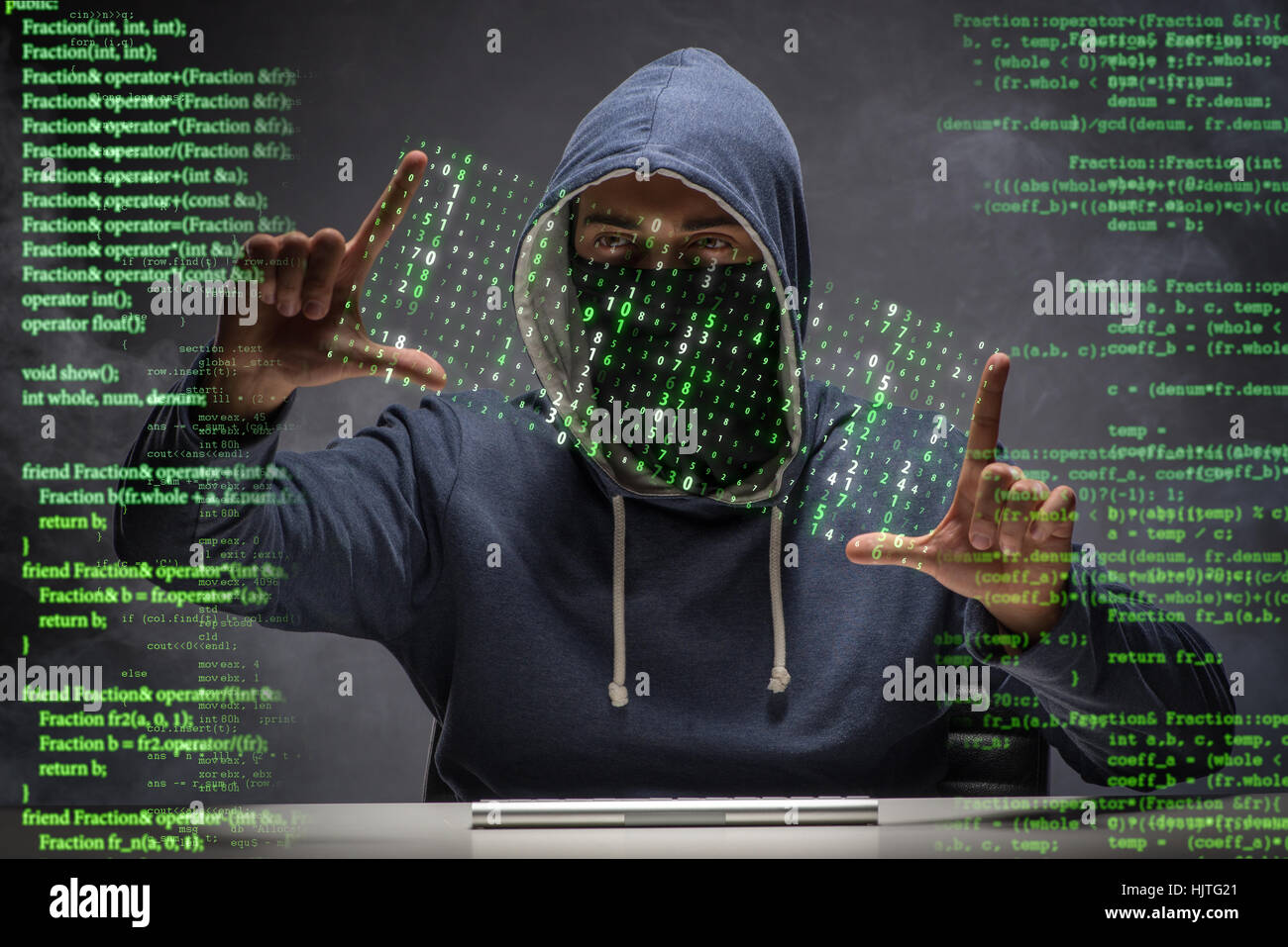 Young hacker in data security concept Stock Photo - Alamy