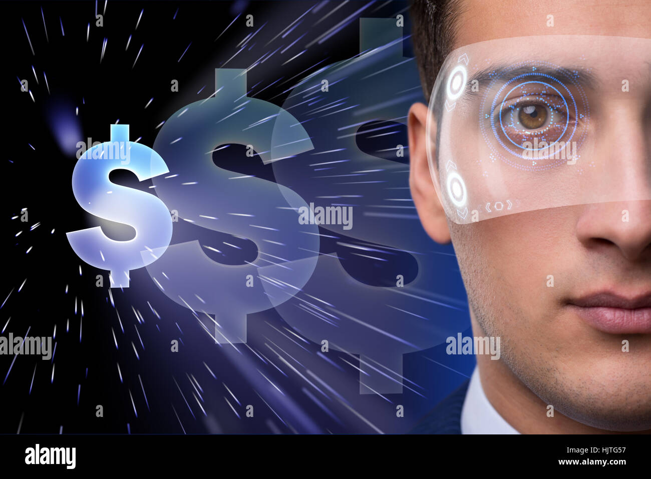 Future of currency trading with businessman Stock Photo - Alamy