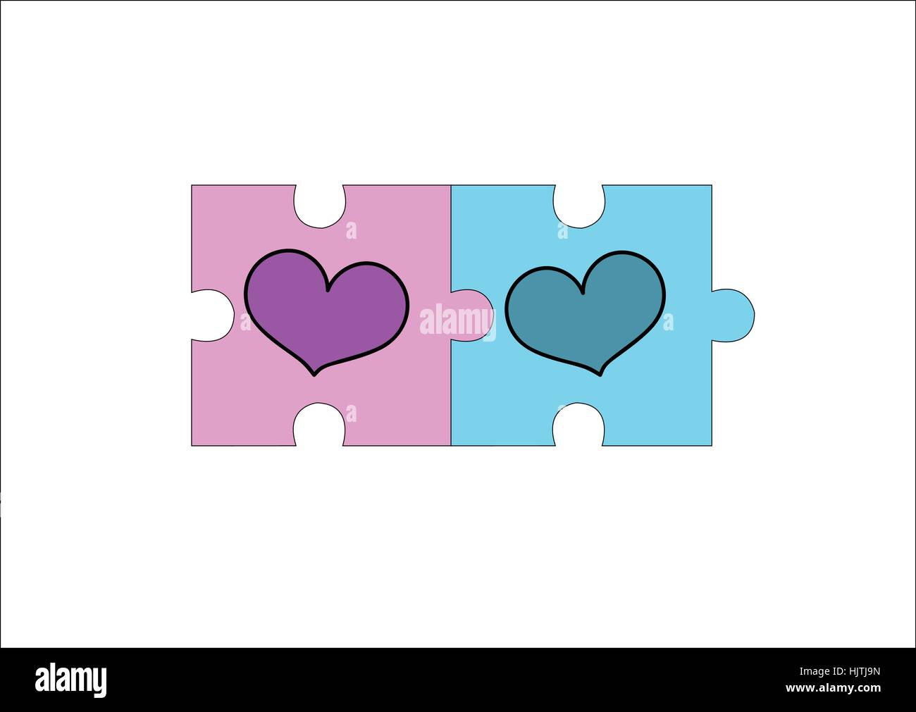 puzzle love heart halves on a white background Stock Vector Image & Art ...