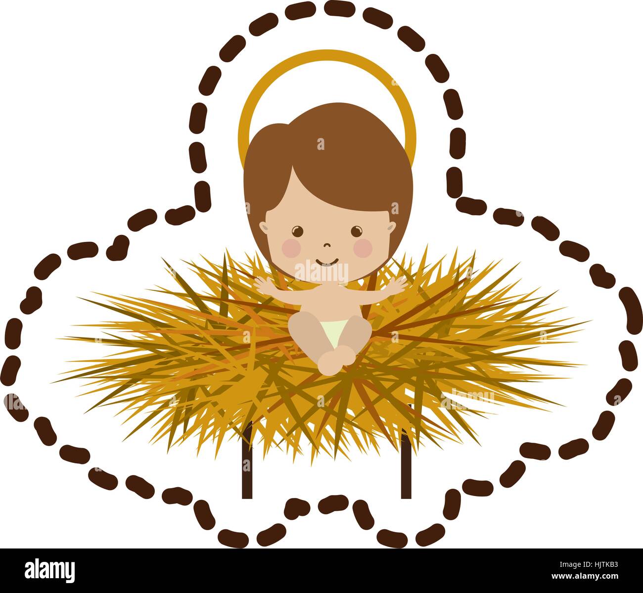 Cute baby jesus manger character Stock Vector Images - Alamy