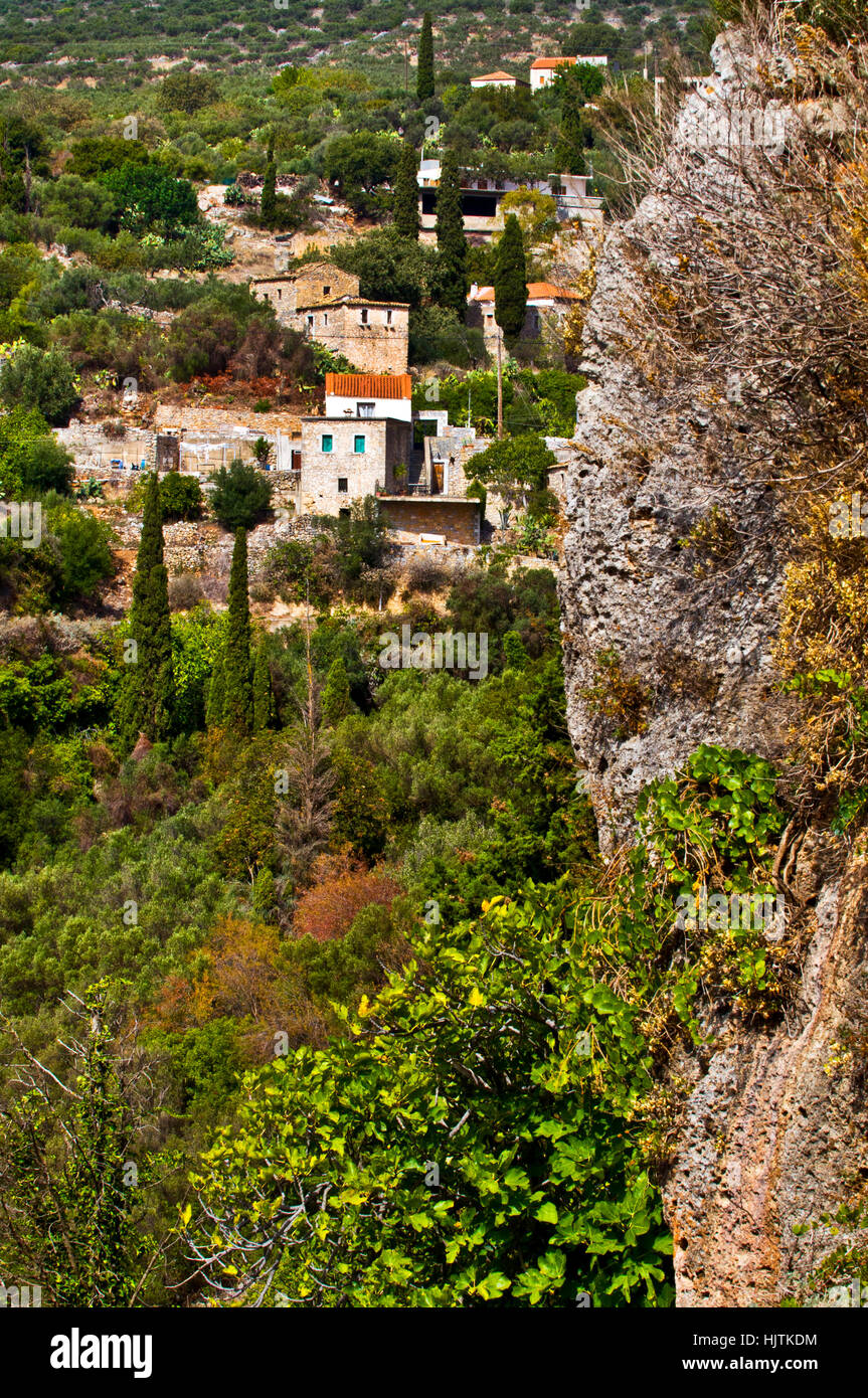 europe, greece, peloponnese, mani, gythio, oitilo, town Stock Photo - Alamy