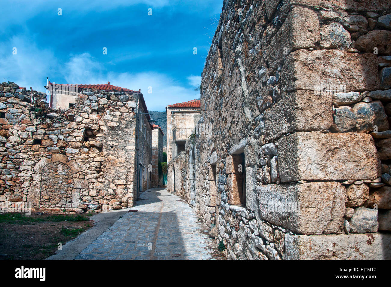 europe, greece, peloponnese, mani, gythio, oitilo, town Stock Photo - Alamy