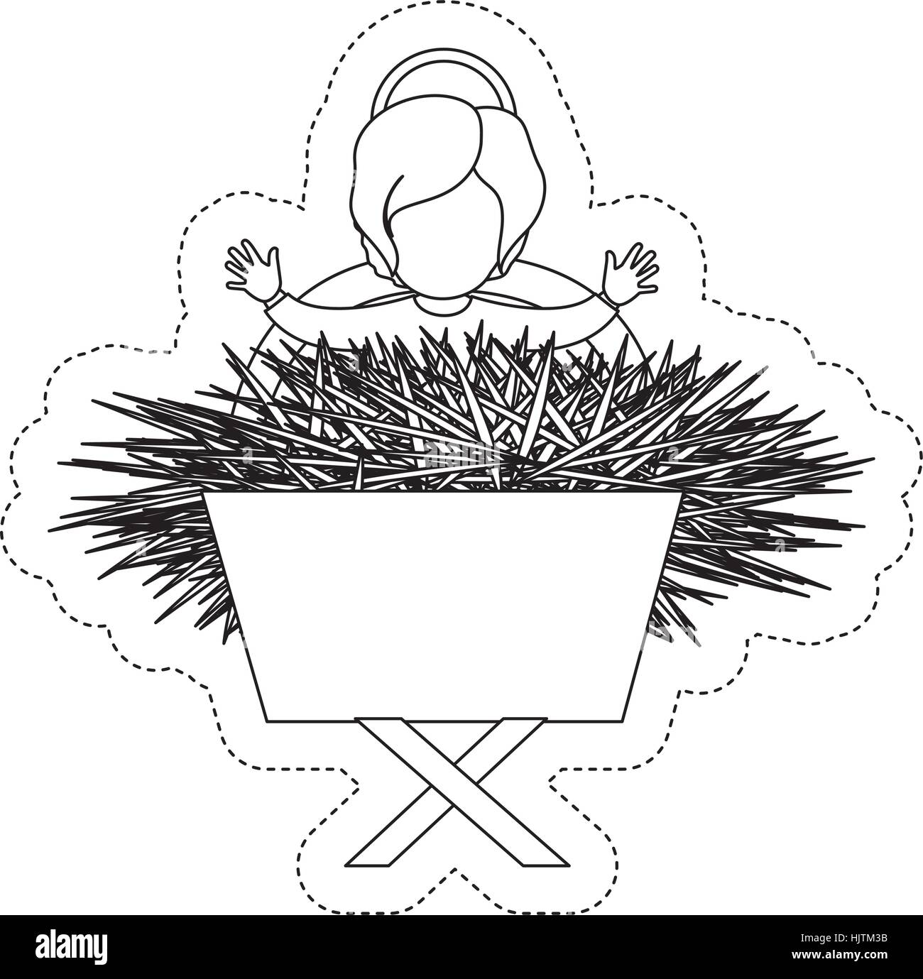 Christmas manger concept icon vector illustration graphic design Stock ...