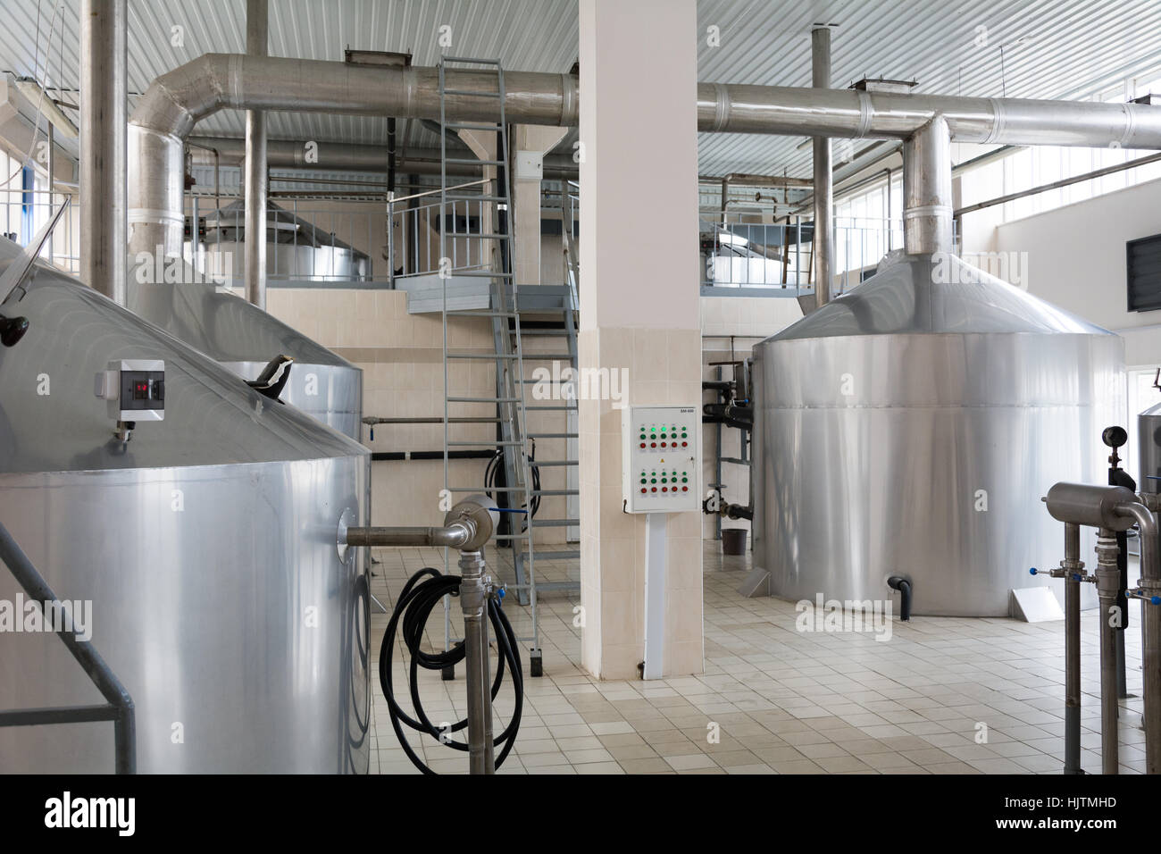 Brewing production - mash vats Stock Photo - Alamy