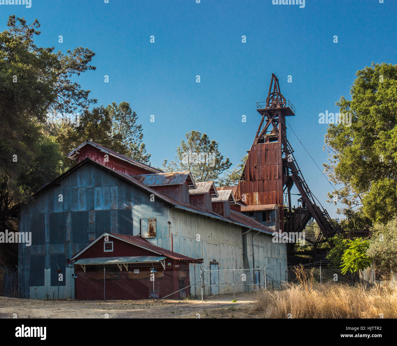 Historic Mining Tower & Building In Sierra Foothills Stock Photo - Alamy