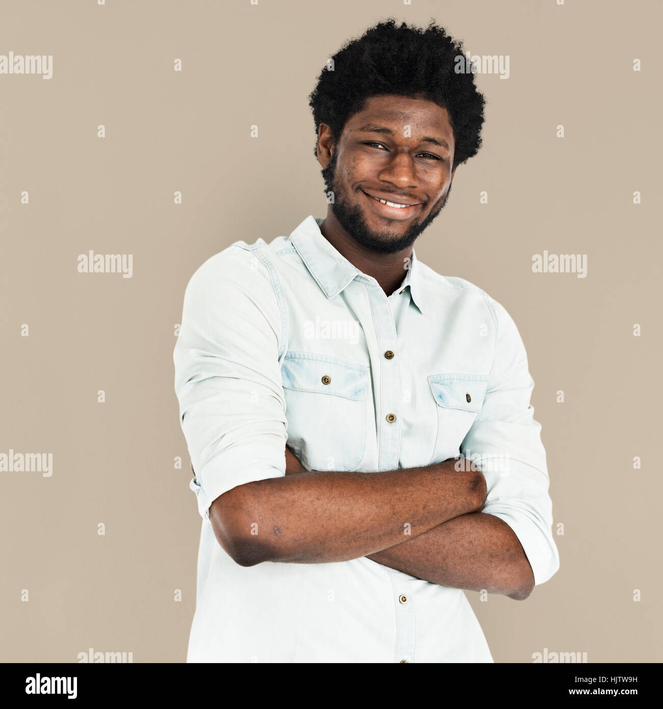 Cheerful African Descent Man Smiling Concept Stock Photo - Alamy