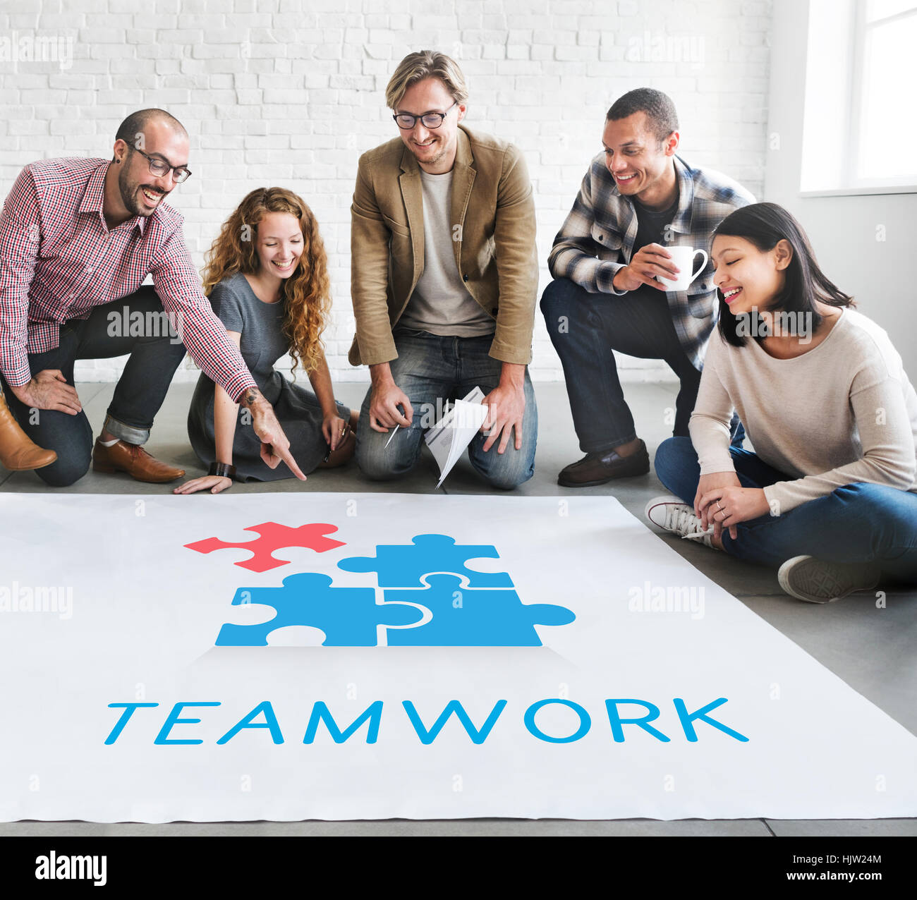 Teamwork Connection Cooperation Partnership Concept Stock Photo - Alamy