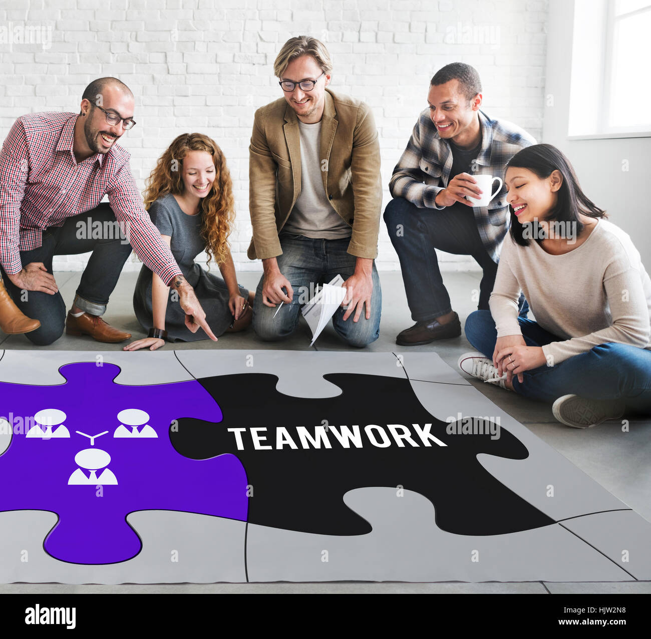 Team Building Collaboration Partenrship Cooperation Concept Stock Photo ...