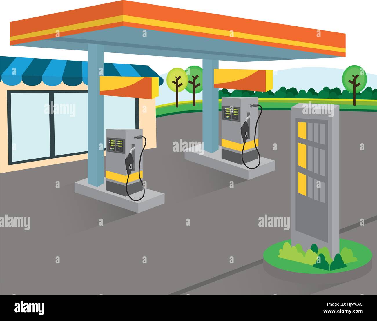 gas pump station gasoline or oil industry related icons image vector ...