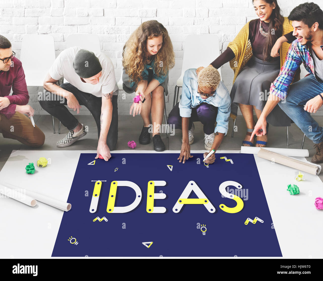 Ideas Design Draft Creative Sketch Objective Concept Stock Photo - Alamy