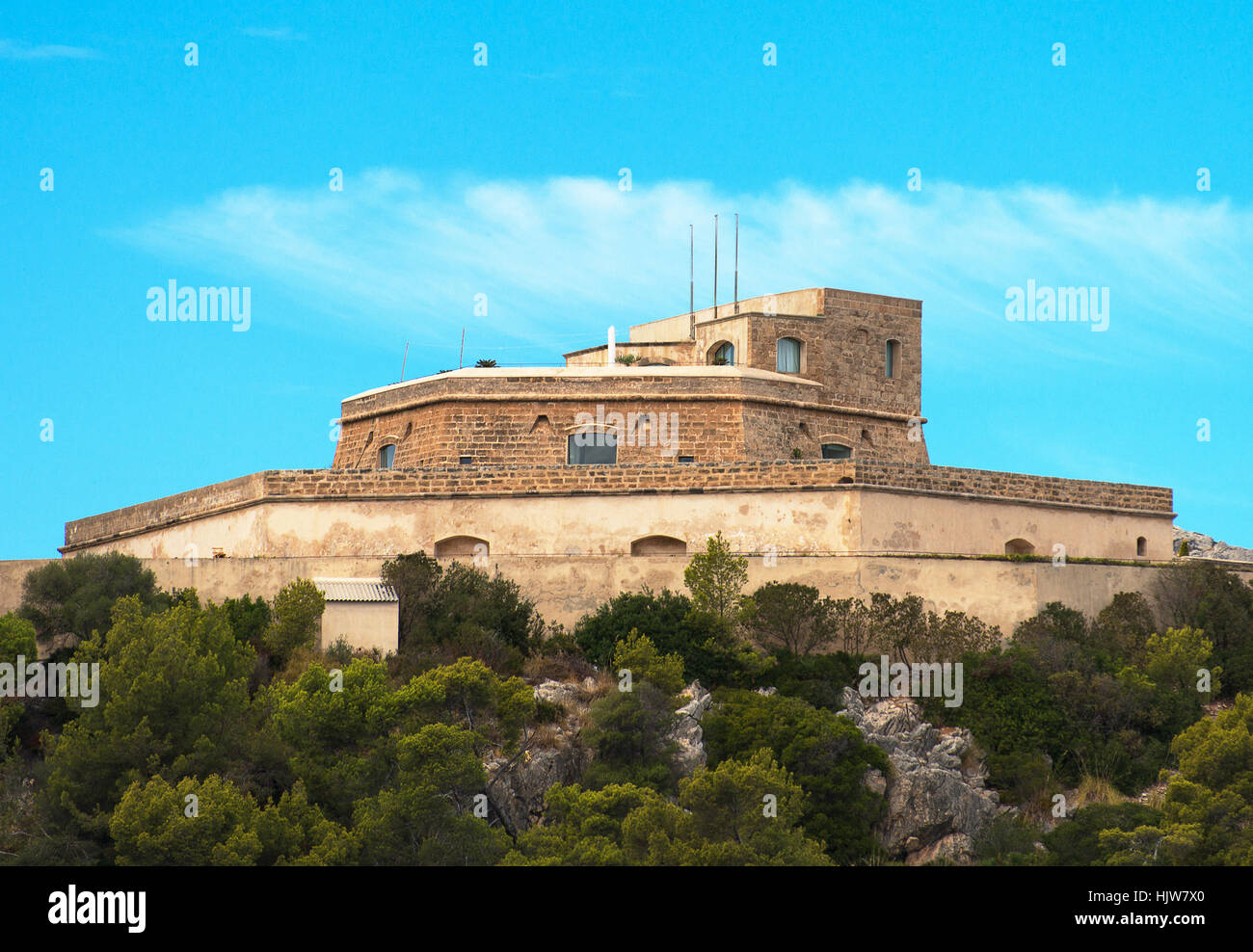 Ancient spanish fortress on the hill Stock Photo - Alamy