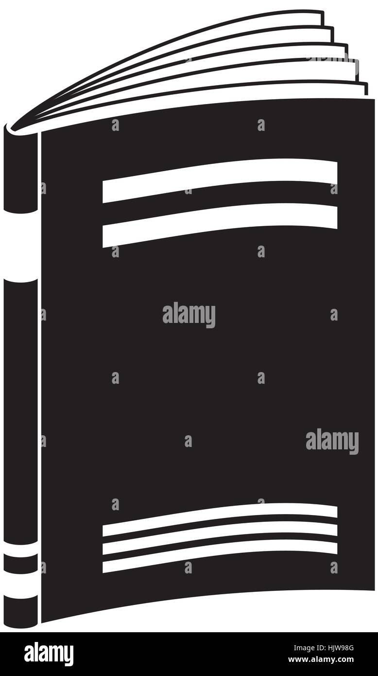 book icon image black and white vector illustration design Stock Vector ...