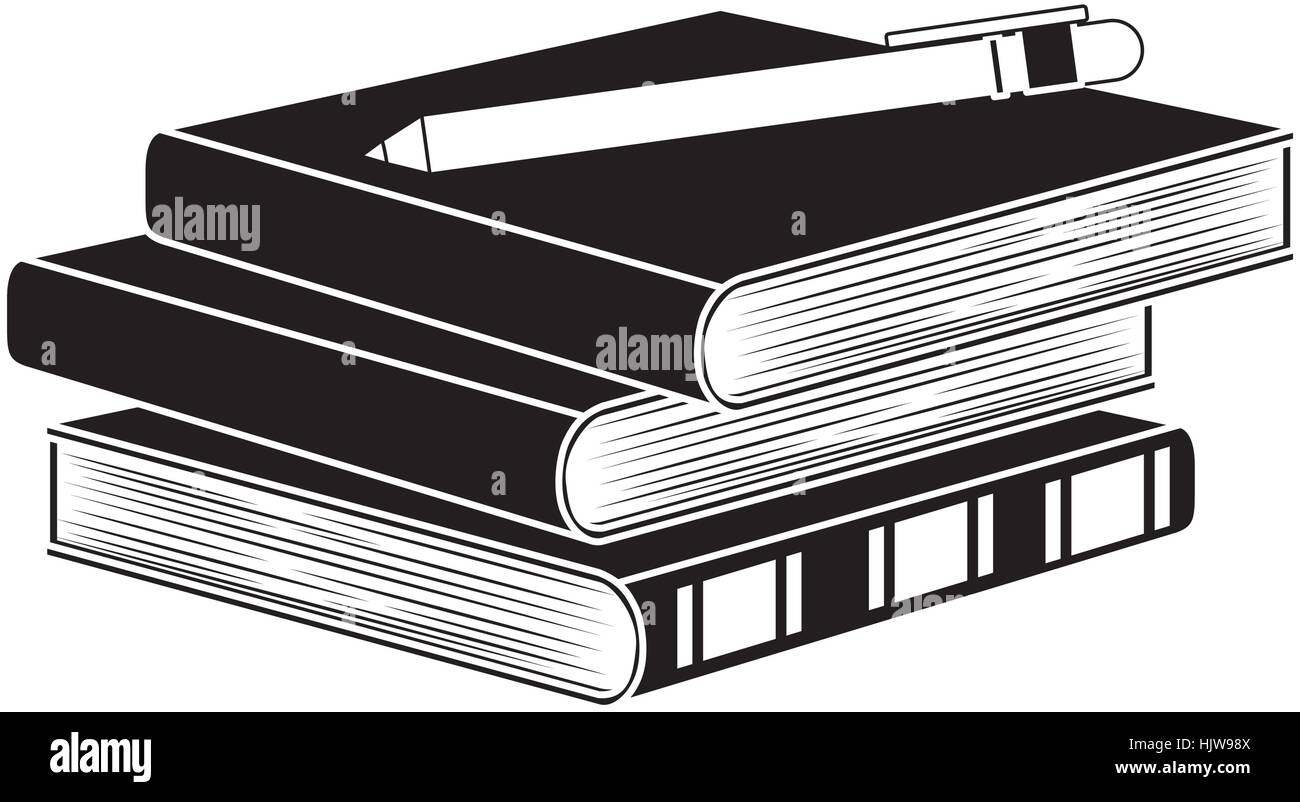 book icon image black and white vector illustration design Stock Vector ...