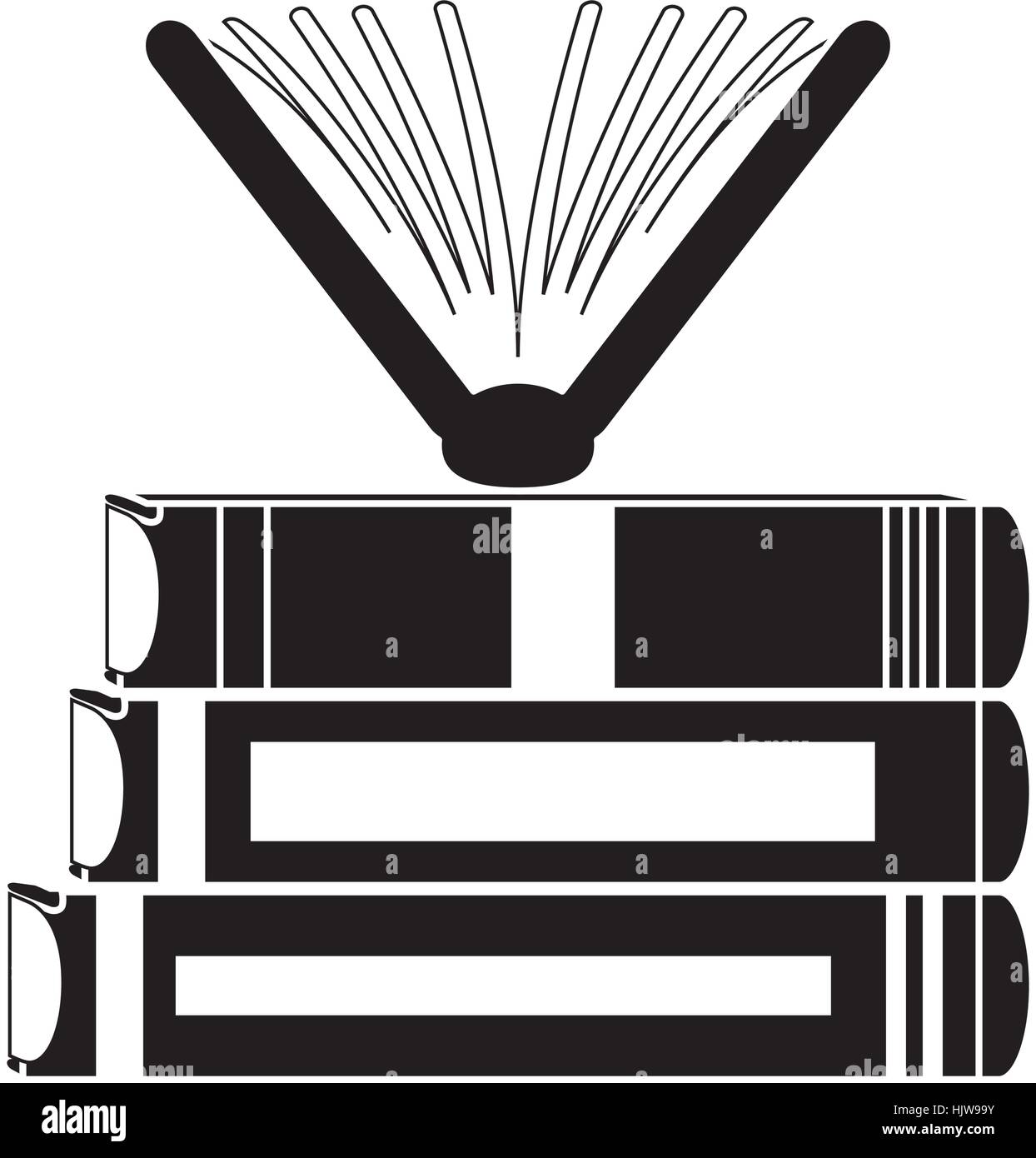 book icon image black and white vector illustration design Stock Vector ...