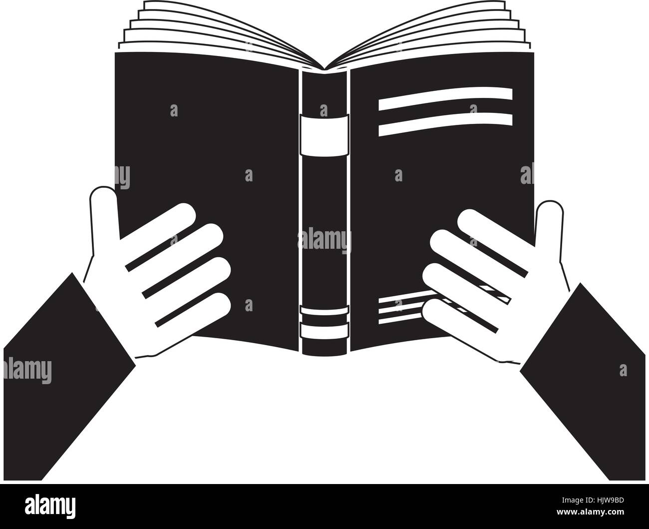 book icon image black and white vector illustration design Stock Vector ...