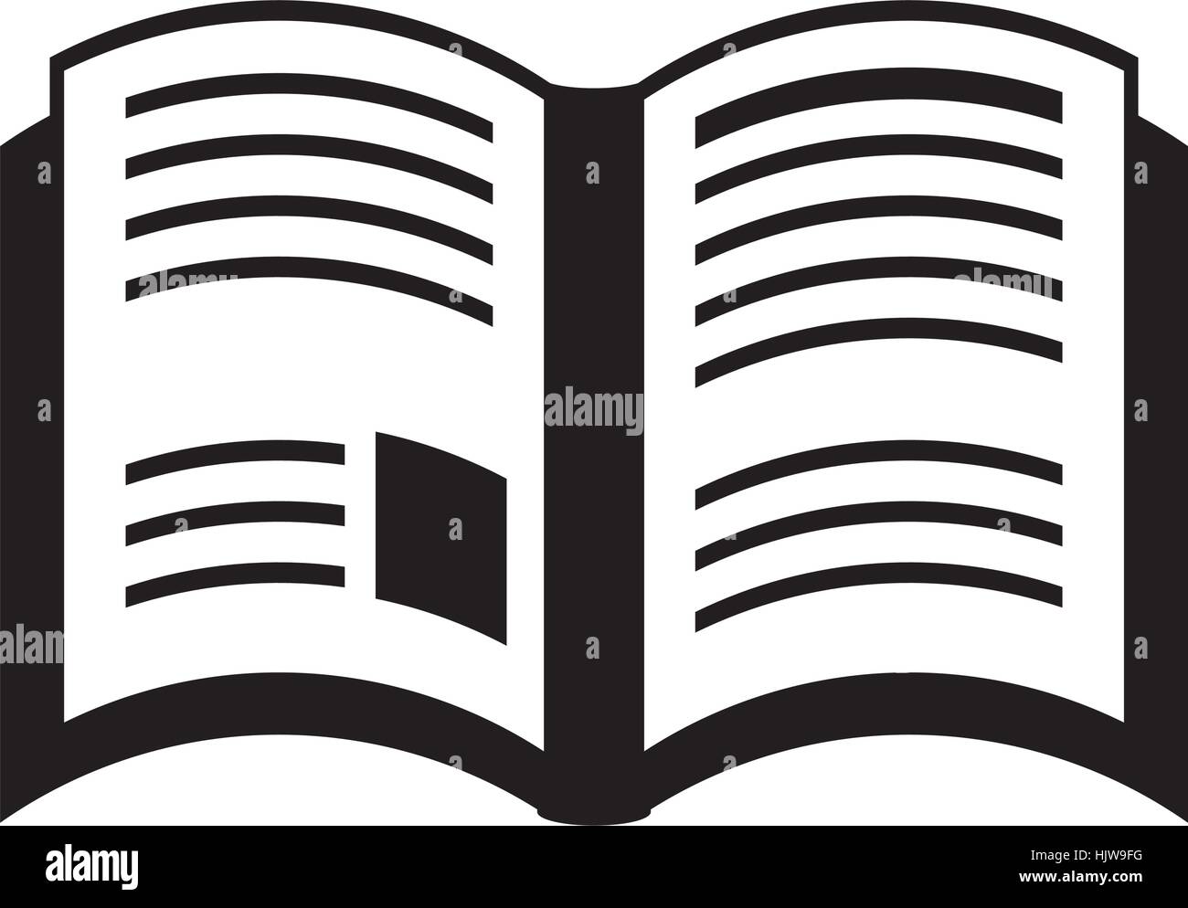 book icon image black and white vector illustration design Stock Vector ...