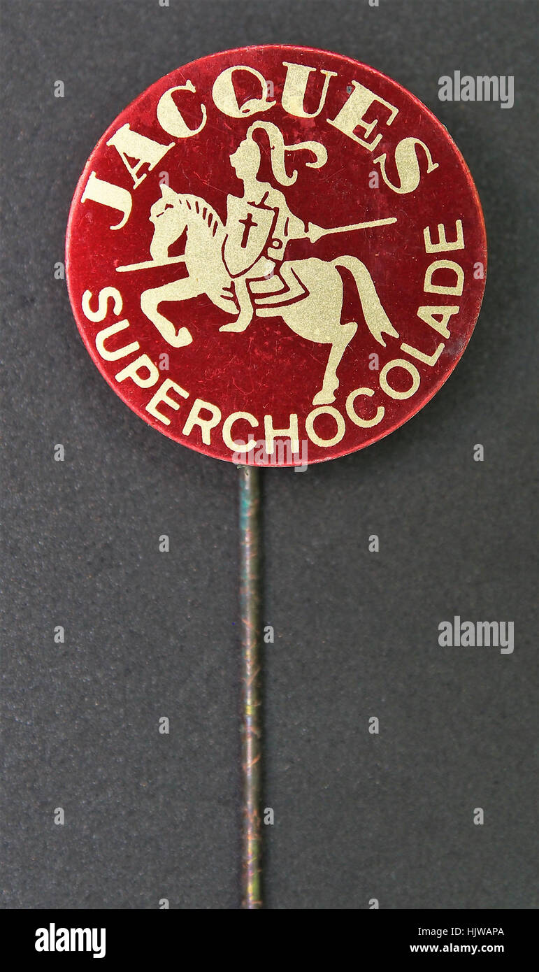 The Jaques superchocolade speldje is a vintage advertising pin ...