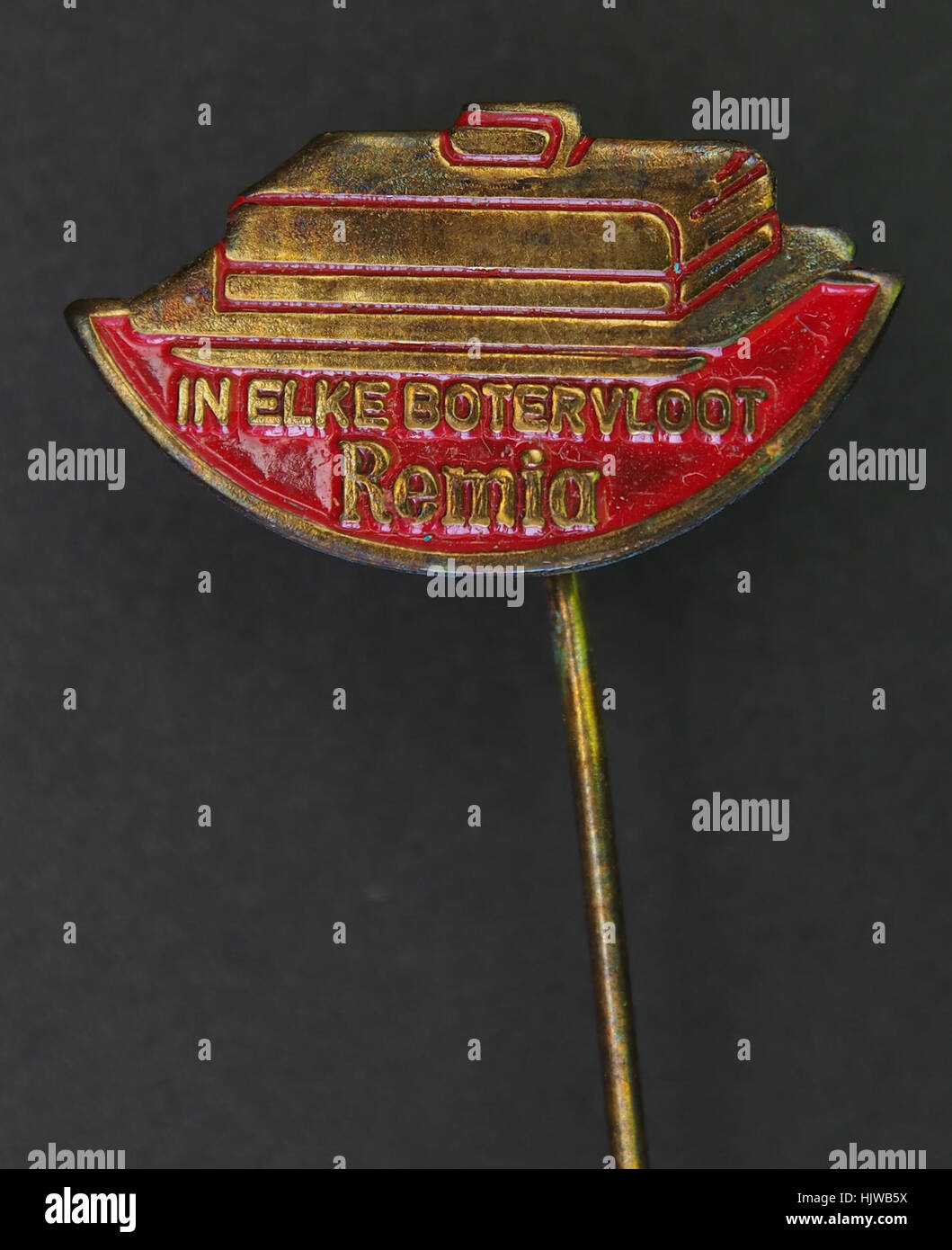 The Remia in elke botervloot speldje rood advertising pin is a vintage ...