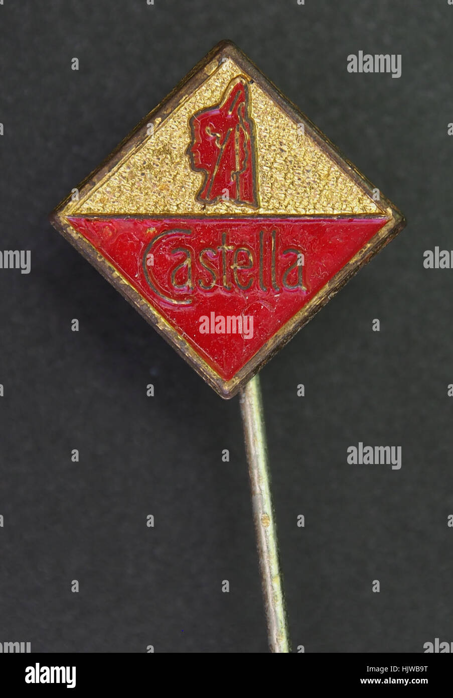 Castella advertising pin, a promotional collectible item featuring a ...