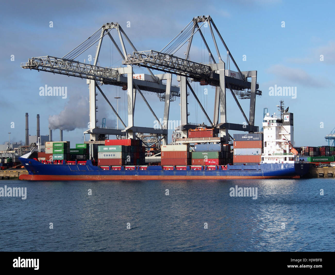 The Spirit, a modern cargo vessel built in 2005 and identified by IMO ...