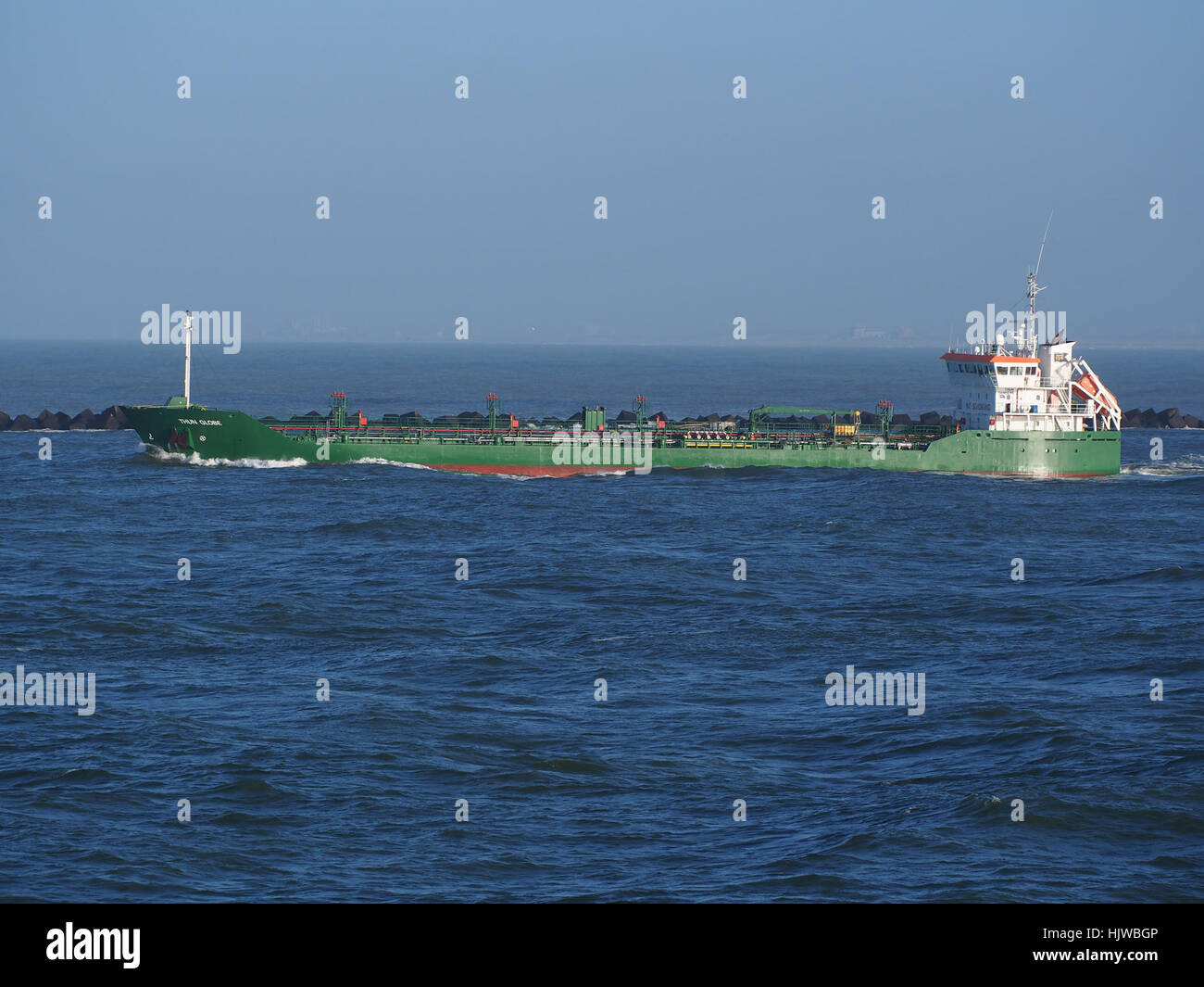 The Thun Globe, a modern tanker ship built in 2001, identified by IMO ...