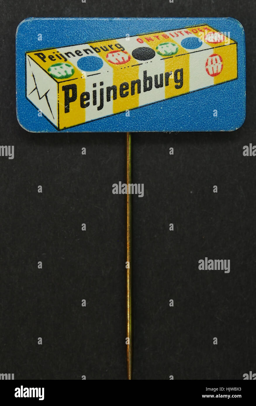 The Peijnenburg speldje is a vintage advertising pin promoting the ...