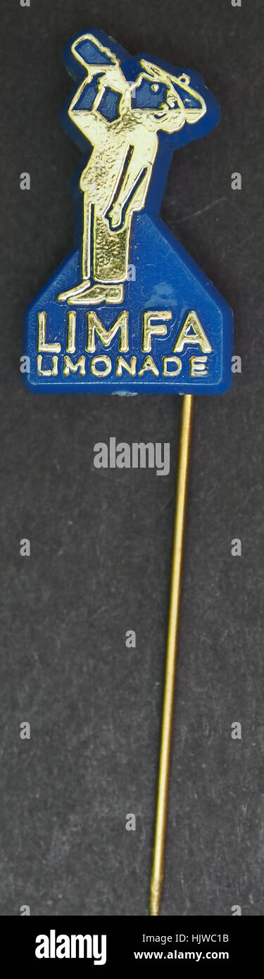 The LIMFA blue limonade advertising pin was a promotional item used to ...