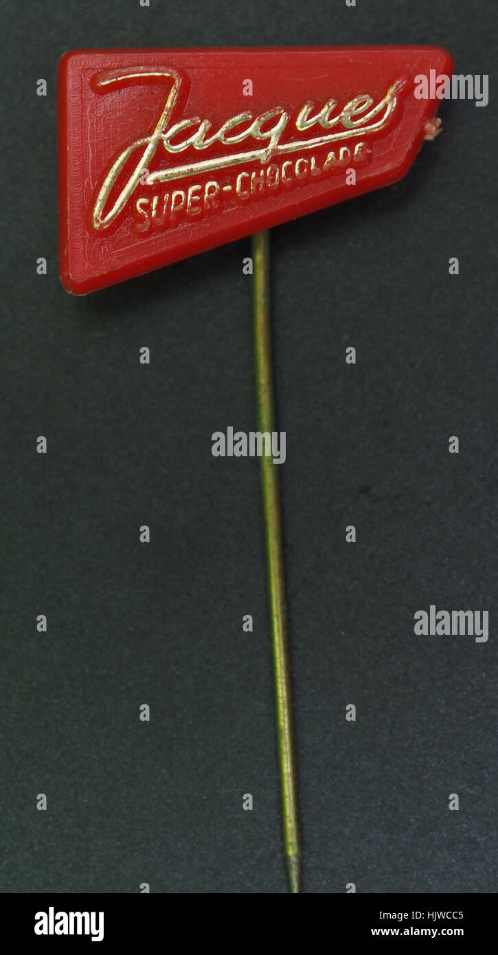 The Jacques Super-Chocolade speldje is a vintage advertising pin from a ...