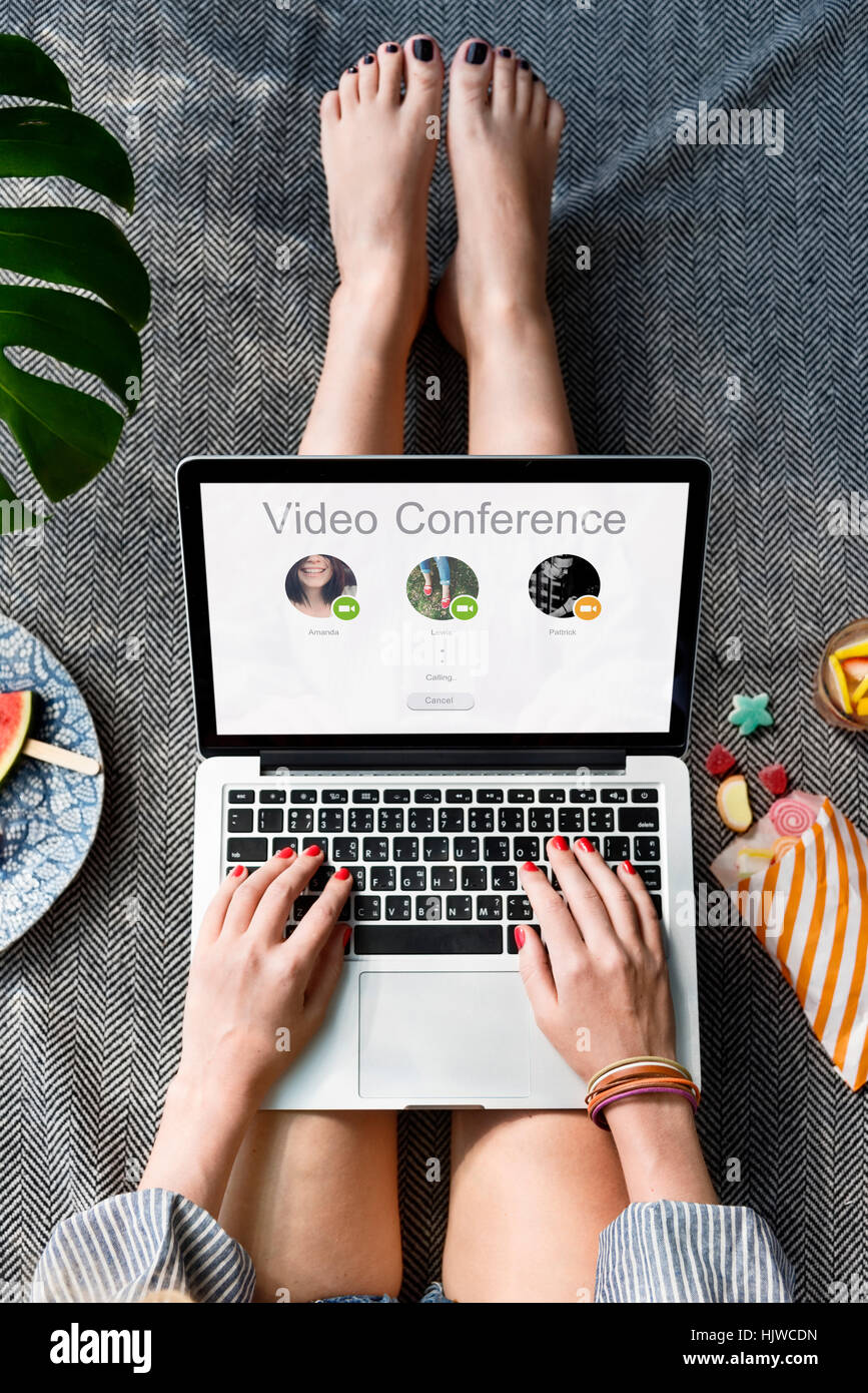 Conference Call Network Communication Concept Stock Photo - Alamy