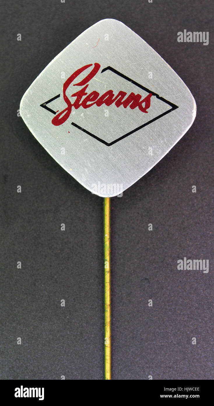 The Stearns pin is a collectible advertising piece promoting Stearns ...