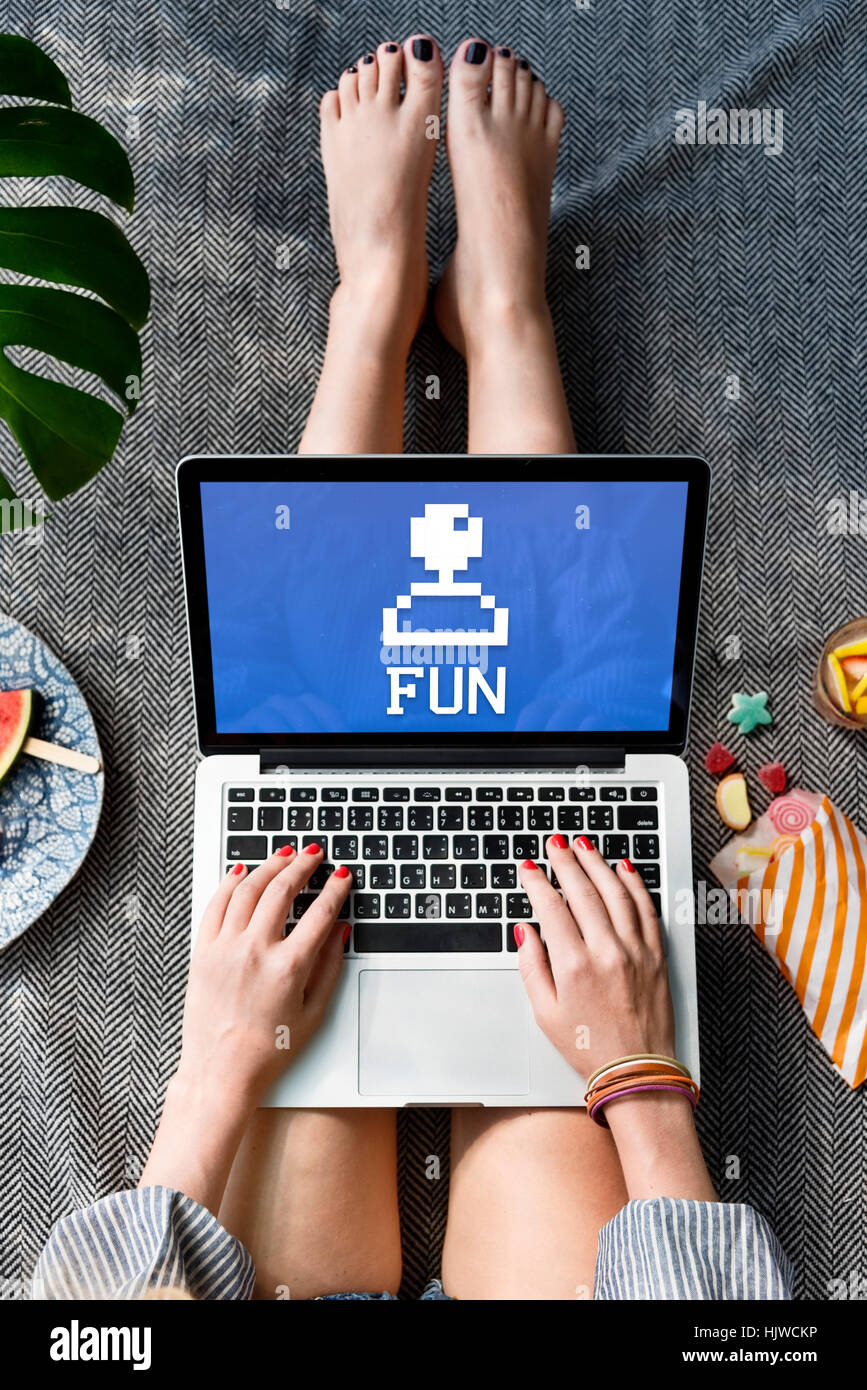 Enjoyment Entertainment Fun Game Concept Stock Photo - Alamy