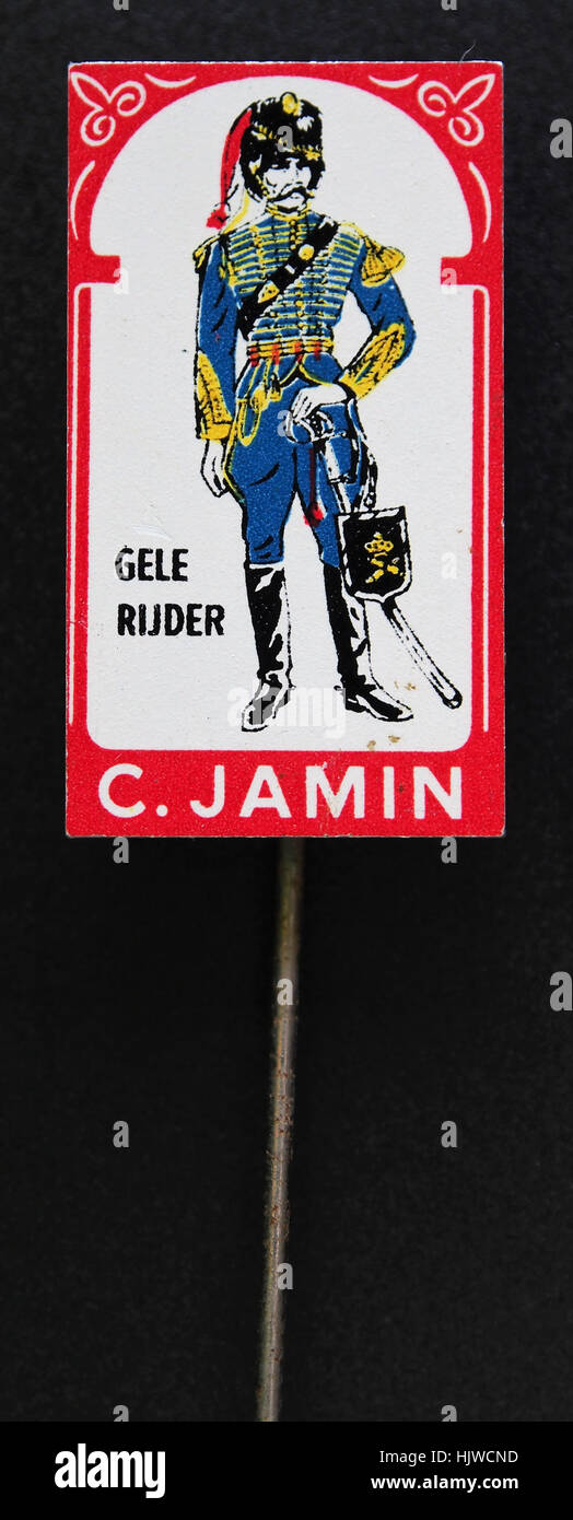 C Jamin Gele Rijder Advertising Pin Stock Photo - Alamy
