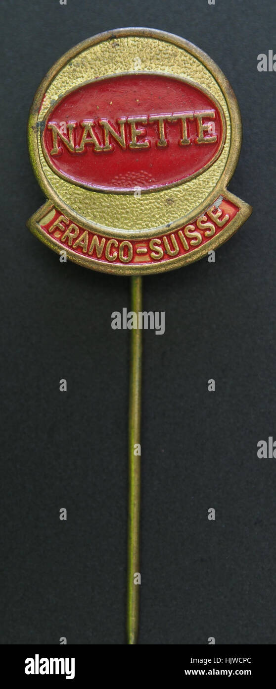 The Franco-Suisse advertising pin is a promotional item representing ...