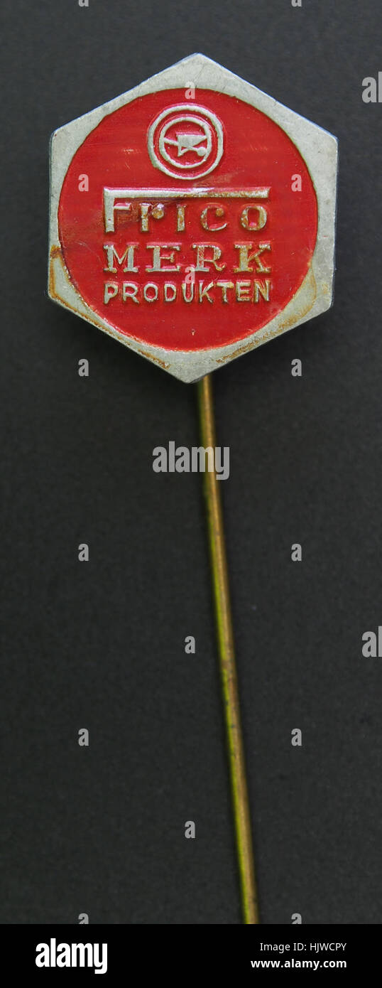 A Frico merkprodukten advertising pin, used as promotional merchandise ...