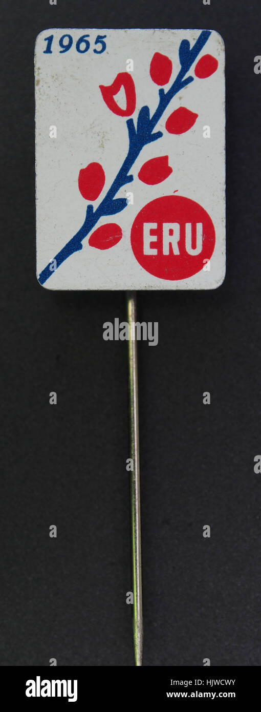 ERU 1965 advertising pin, a vintage promotional collectible ...