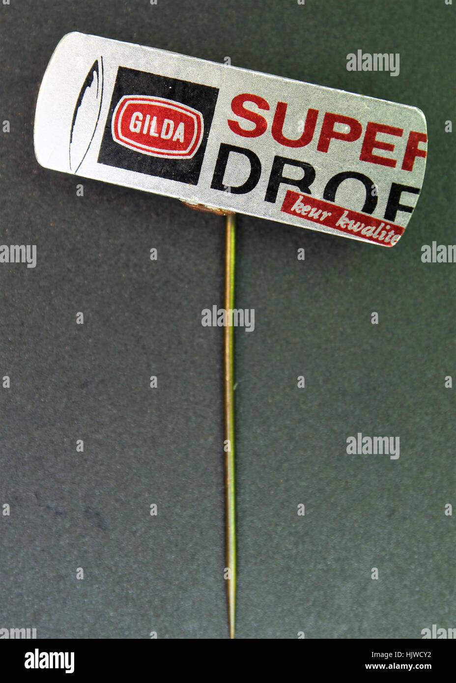 Gilda Super drop advertising pin Stock Photo - Alamy