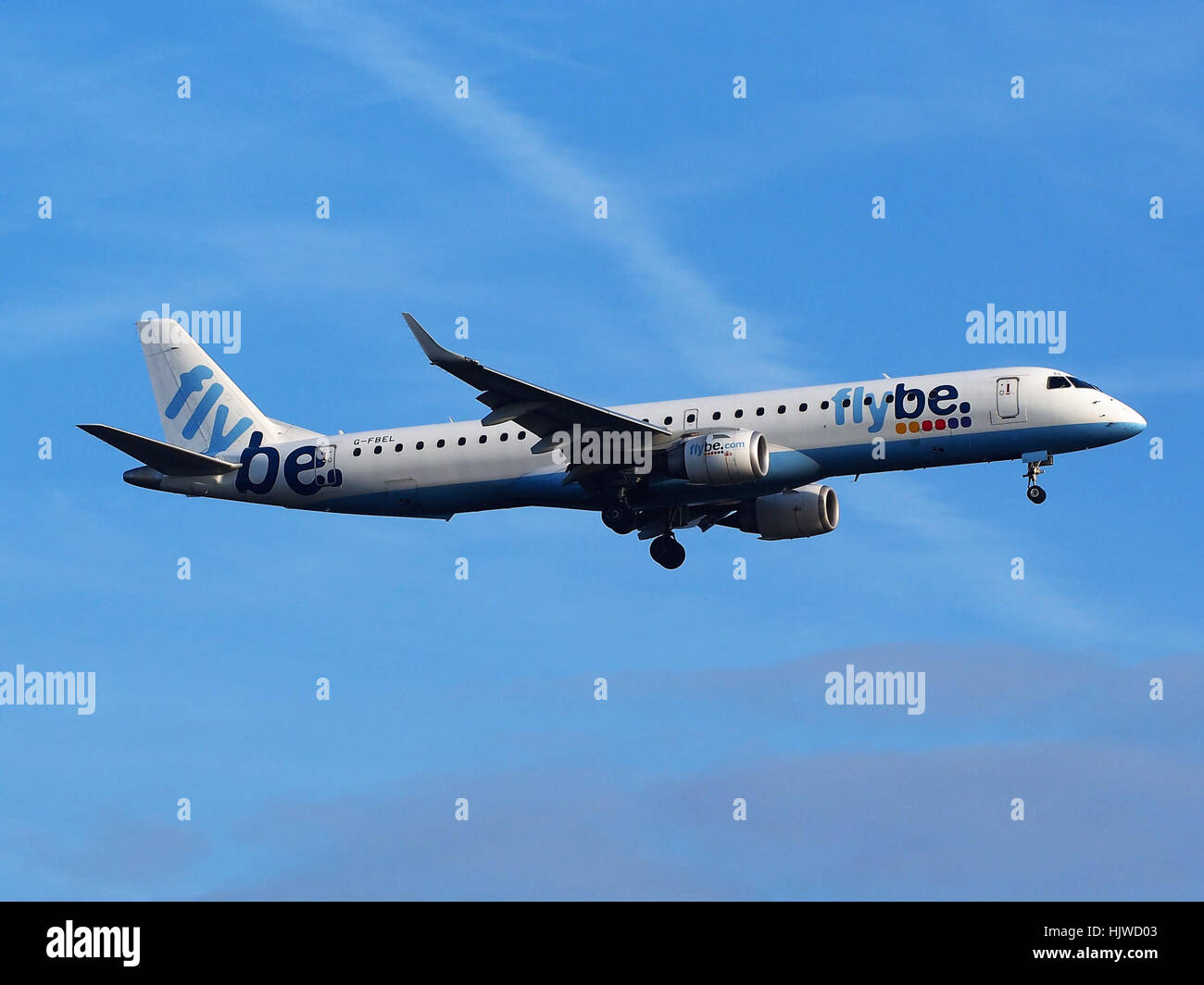 G-FBEL E-190-200LR(E-195) FlyBe landing at Schiphol EHAM AMS pic1 Stock ...