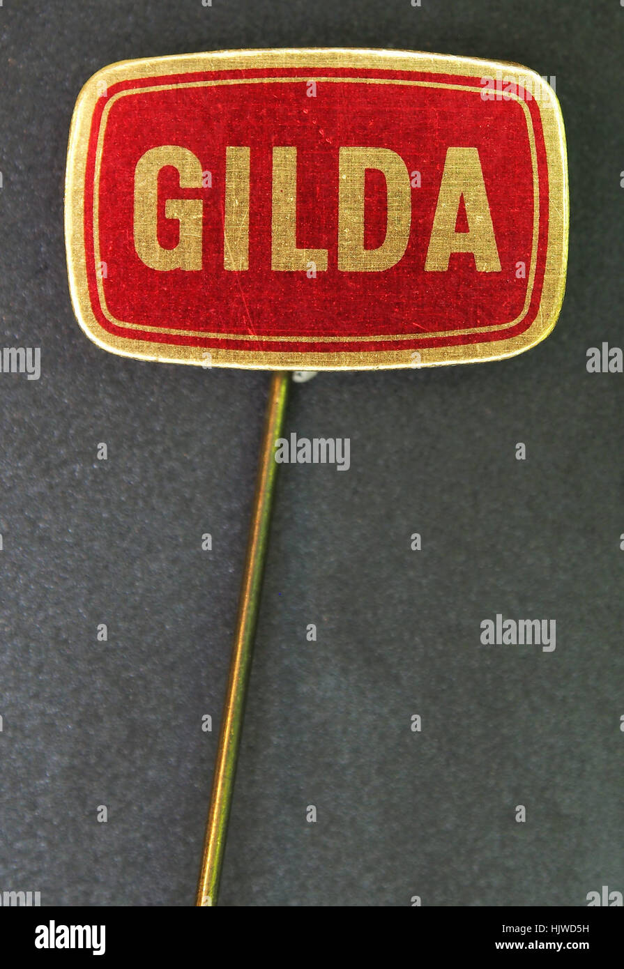 Vintage advertising pin for Gilda, a brand or product name used for ...