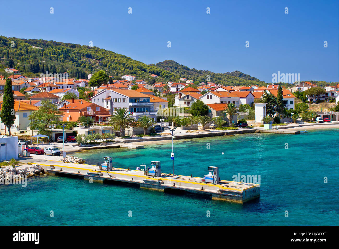 Sea gas station for boats, Island of Ugljan, Croatia Stock Photo - Alamy