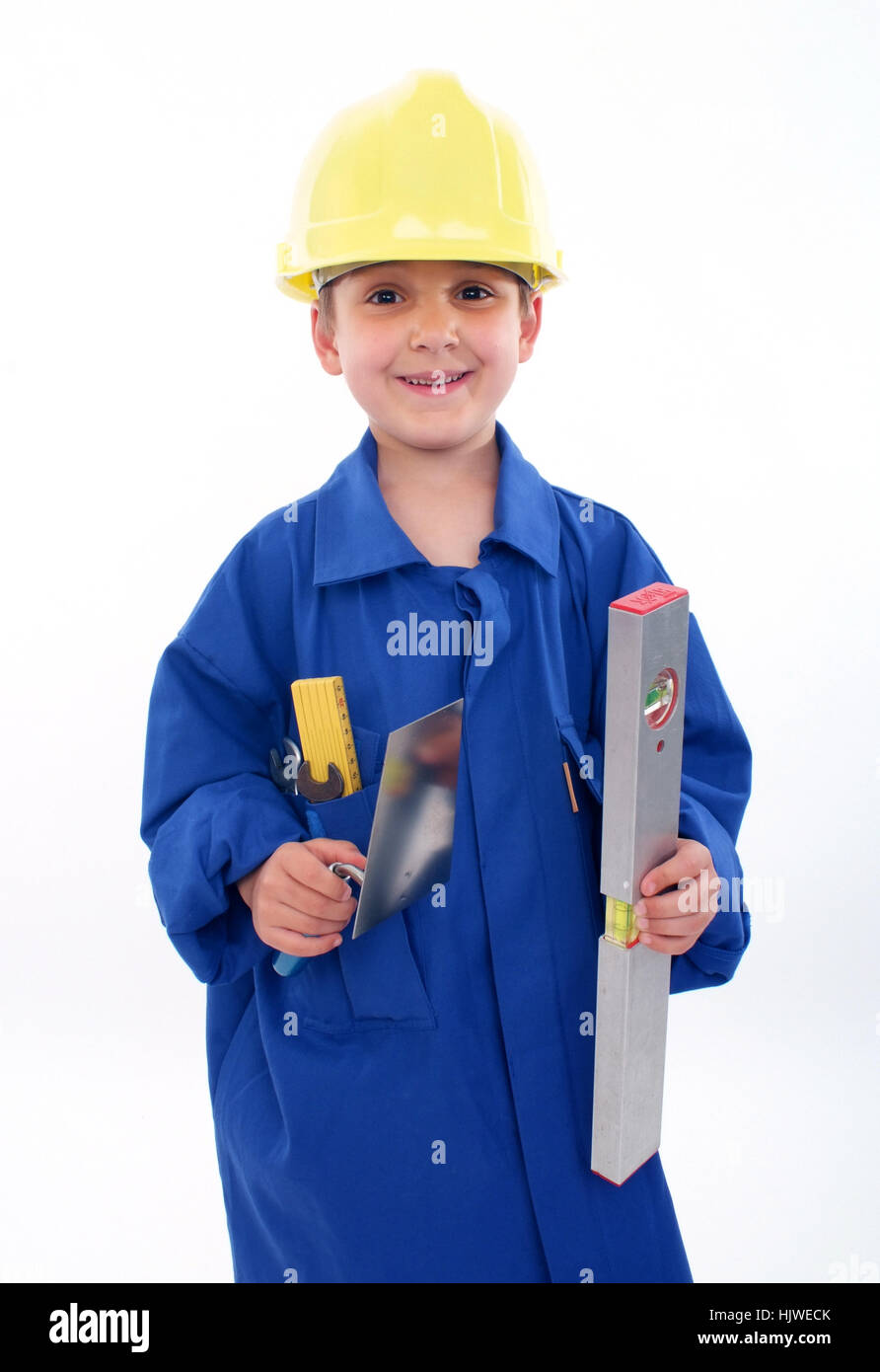 Little boy as construction worker Stock Photo - Alamy
