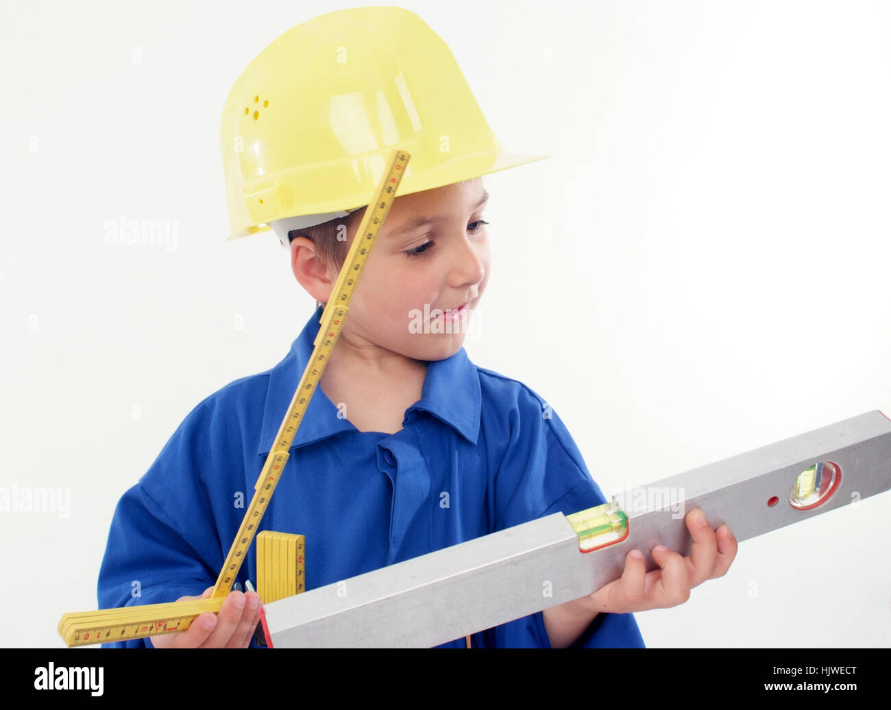 Little boy as construction worker Stock Photo - Alamy